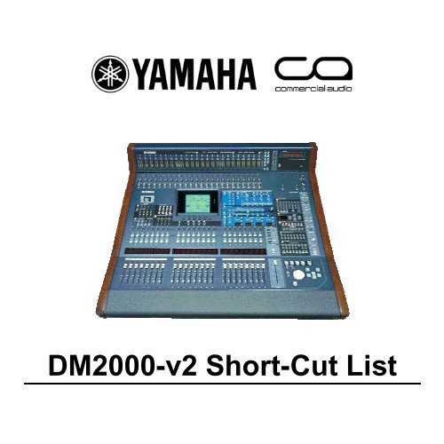 DM2000-v2 Short-Cut List - Yamaha Downloads