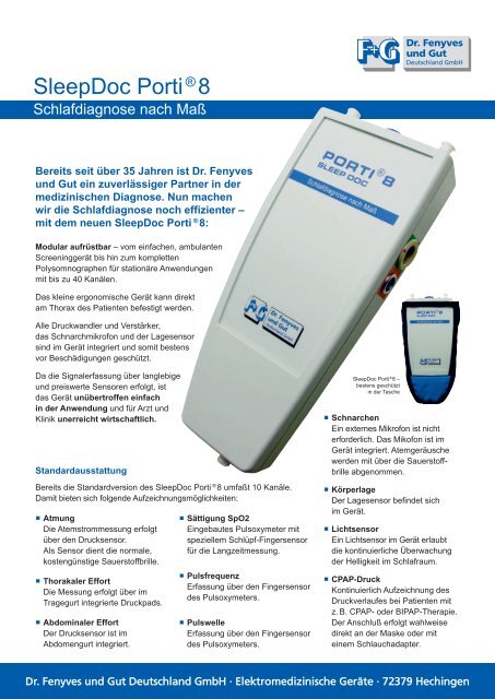 SleepDoc Porti® 8 - Dr. Fenyves und Gut Deutschland GmbH