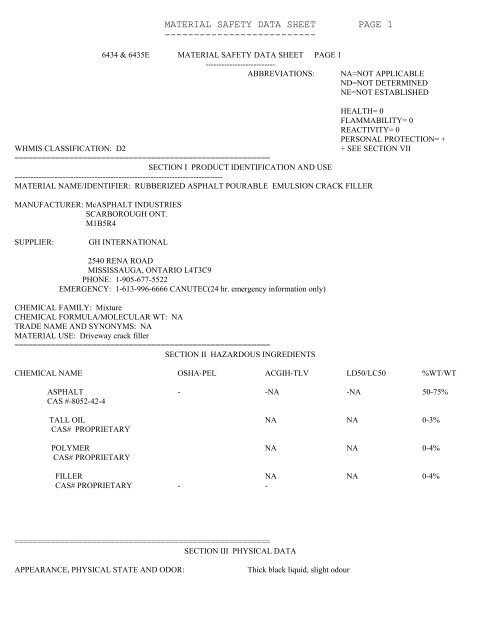 MSDS - GH International
