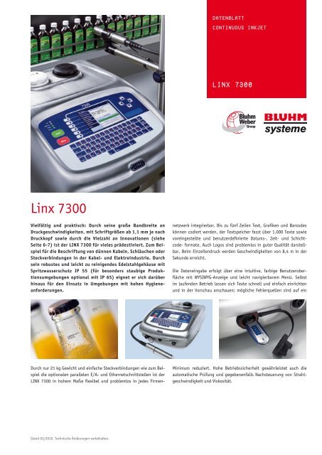 Linx 7300 - Bluhm Systeme GmbH