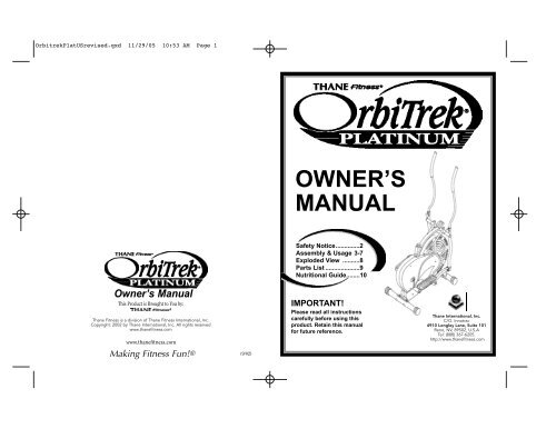 OWNER'S MANUAL - Danoz Direct
