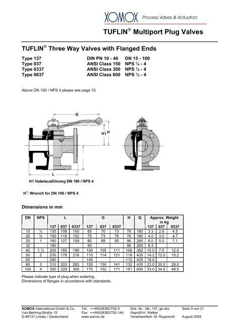TUFLIN ® Three Way Valve