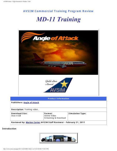 MD-11 Training - AVSIM Online