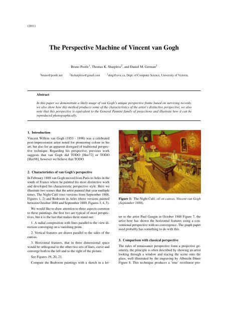 The Perspective Machine of Vincent van Gogh - Bitbucket