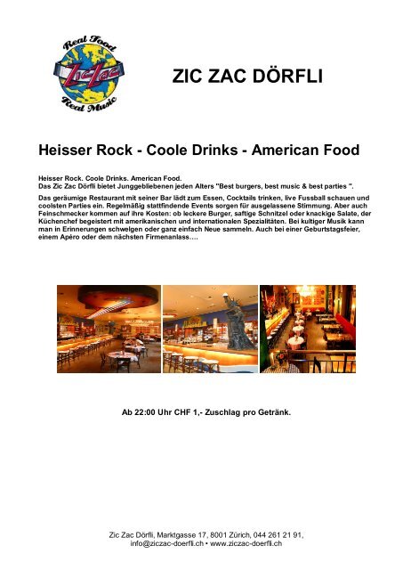 ZIC ZAC DÖRFLI Heisser Rock - Coole Drinks