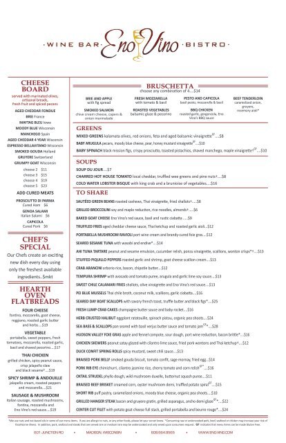 Dining & Libations - Eno Vino Wine Bar and Bistro