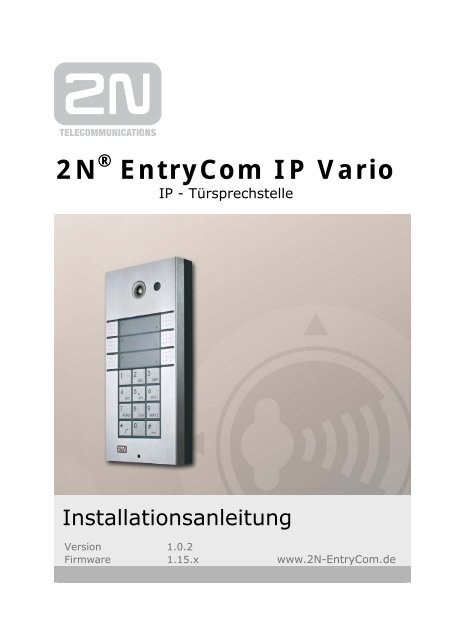 2N EntryCom IP Vario Installationsanleitung - Keil Telecom