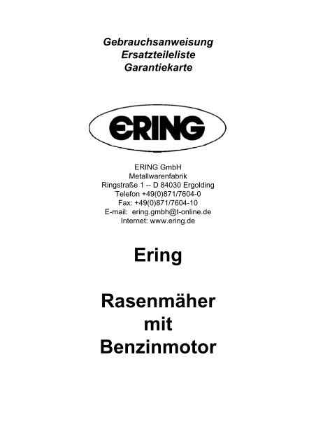 Ering Rasenmäher mit Benzinmotor