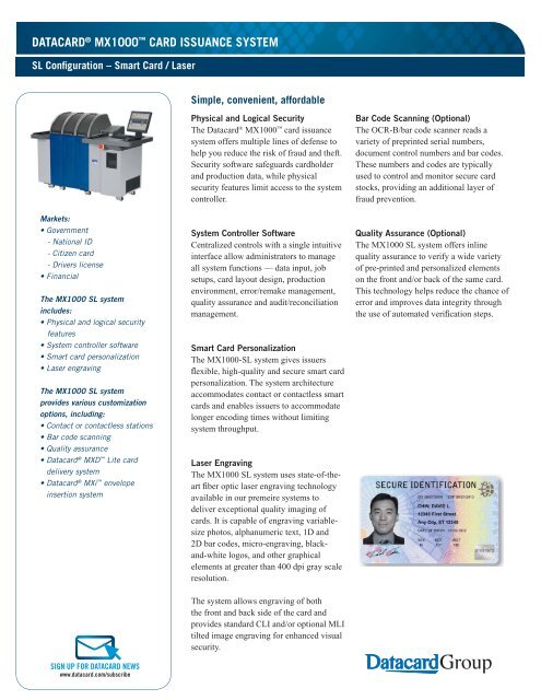 DATACARD® MX1000™ CARD ISSUANCE SYSTEM
