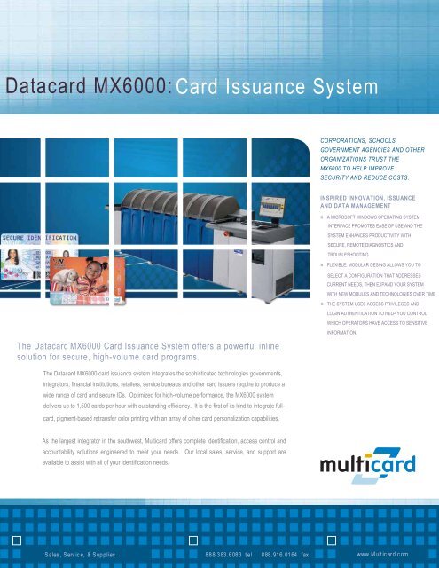 Datacard MX6000: Card Issuance System - Multicard