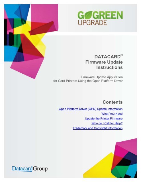 DATACARD Firmware Update Instructions Contents