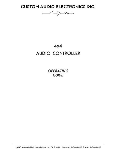 4x4 Audio Controller - Custom Audio Electronics