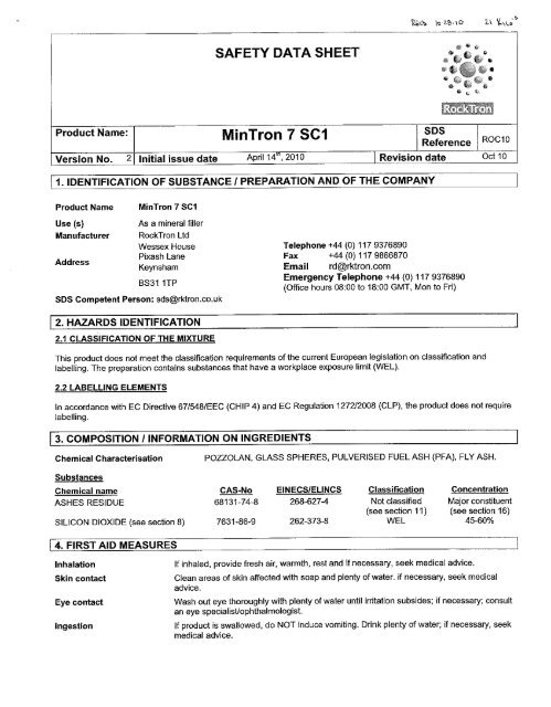 SAFETY DATA SHEET - HB Chemical