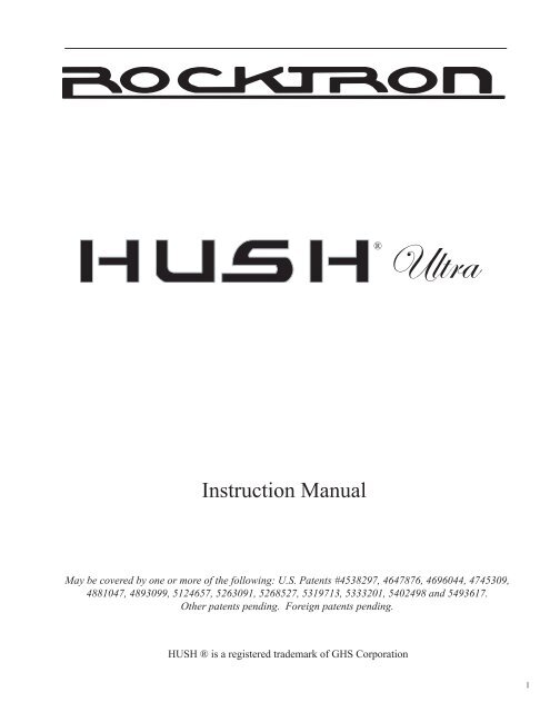 HUSH Function - Rocktron