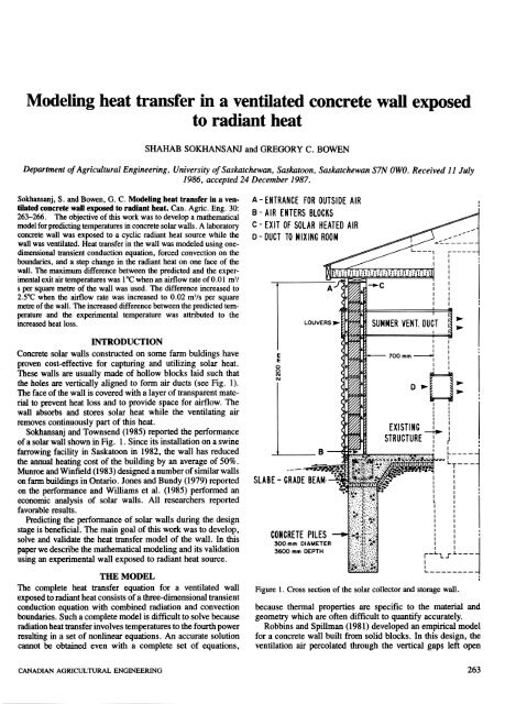 Modeling heat transfer in a ventilated concrete wall exposed