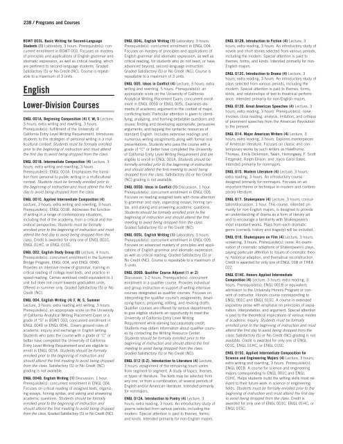 Upper-Division Courses - UCR English Department