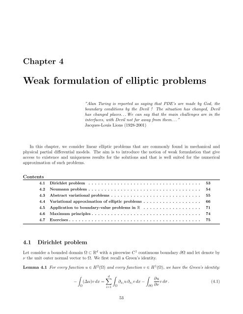 Chapter 4. Weak formulation of elliptic problems