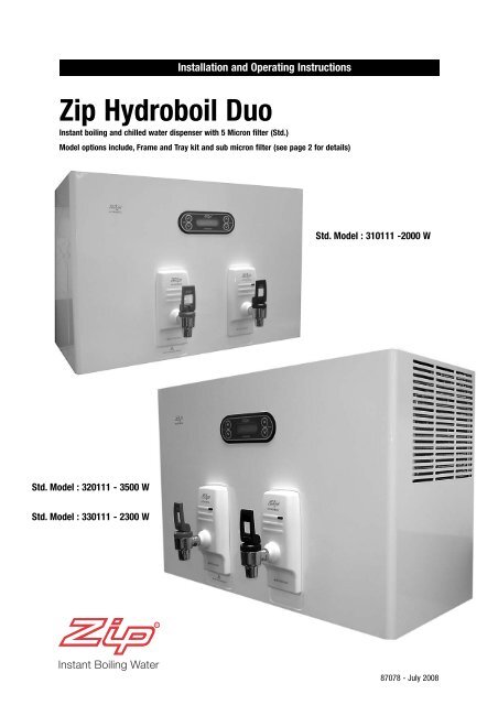 Zip Hydroboil Duo - Water Filter System, Water Purifier, Instant Hot ...
