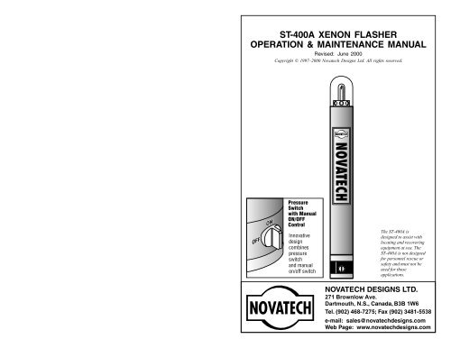 st-400a xenon flasher operation & maintenance manual