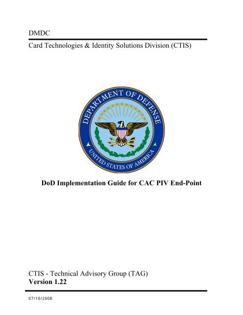 DoD Implementation Guide for CAC PIV End-Point - Common ...