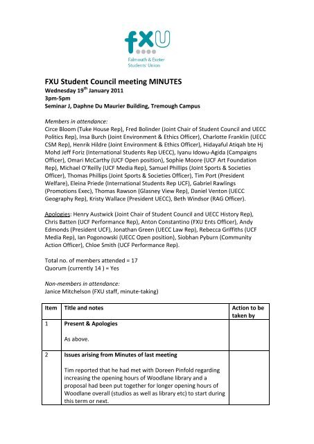 Student Council Agenda 30-04-08 - FXU Students Union