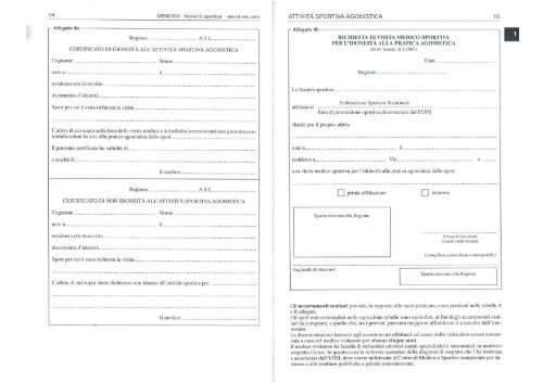 Modello A1 Certificato di idoneità sportiva