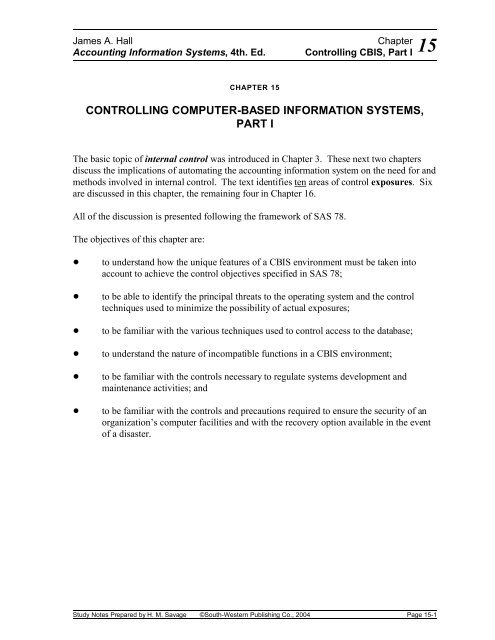 Controlling Computer Based Information Systems