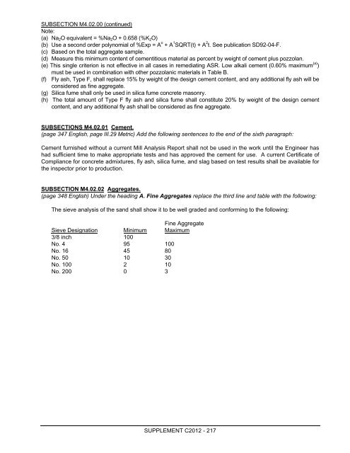 SUBSECTION M4.02.00 (cont