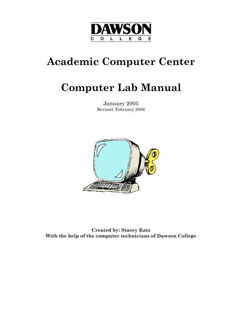 Academic Computer Center Computer Lab Manual - Dawson College