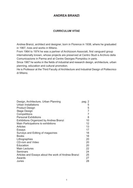 Complete curriculum vitae