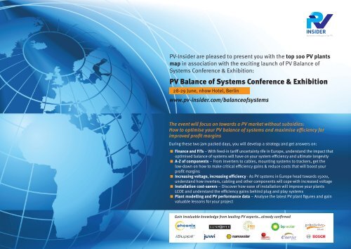 PV Balance of Systems Conference & Exhibition - PV Insider