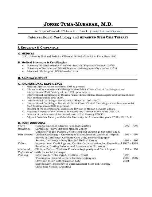 JORGE TUMA-MUBARAK, M.D. - dr. jorge tuma mubarak