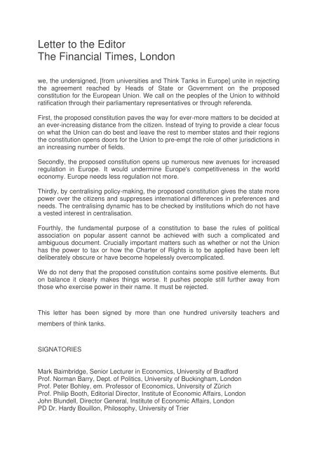 Editor Letter Letter To The Editor: Journal Of The American Institute