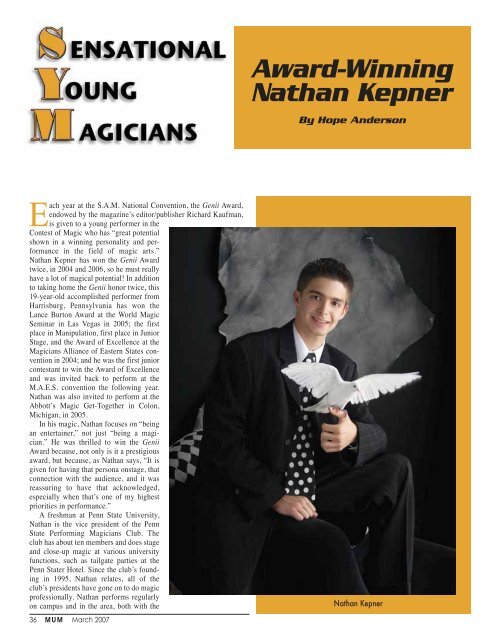 Award-Winning Nathan Kepner