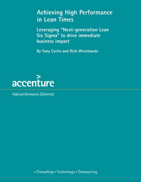 Achieving High Performance in Lean Times