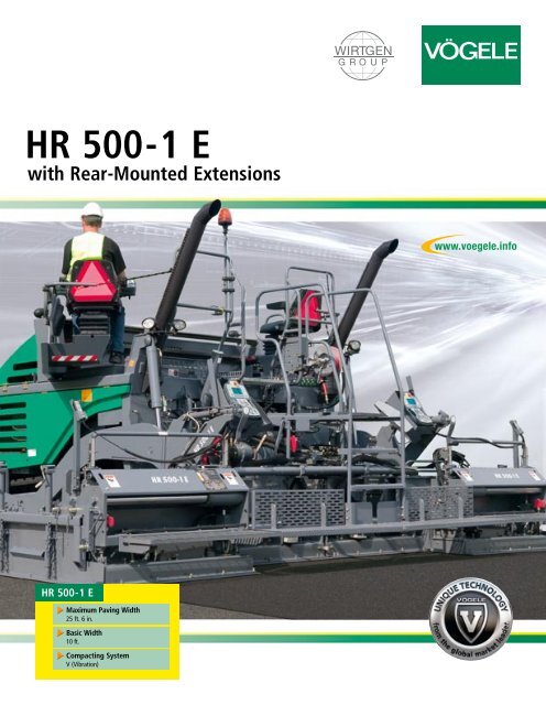 HR 500-1 E – Here's Why - Wirtgen America