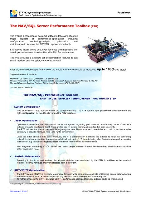 NAV/SQL Performance Toolkit - Microsoft Dynamics Addons NAV/SQL Performance Toolkit - Microsoft Dynamics Addons