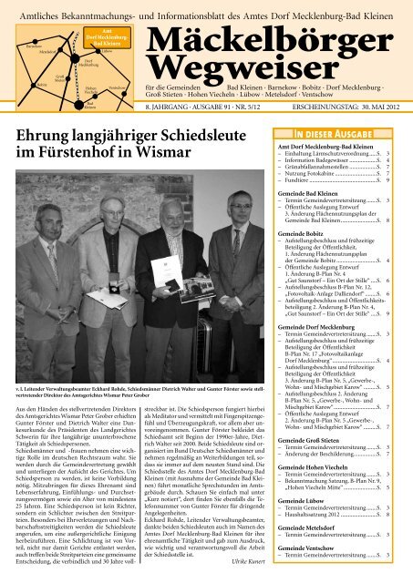 Mäckelbörger Wegweiser - Amt Dorf Mecklenburg-Bad Kleinen