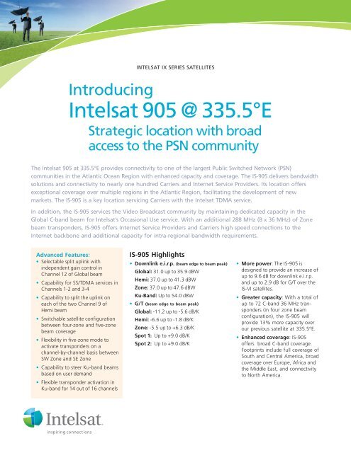 Intelsat 905 @ 335.5°E