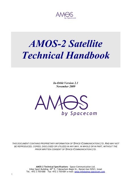 AMOS-2 Satellite Technical Handbook - AMOS by Spacecom