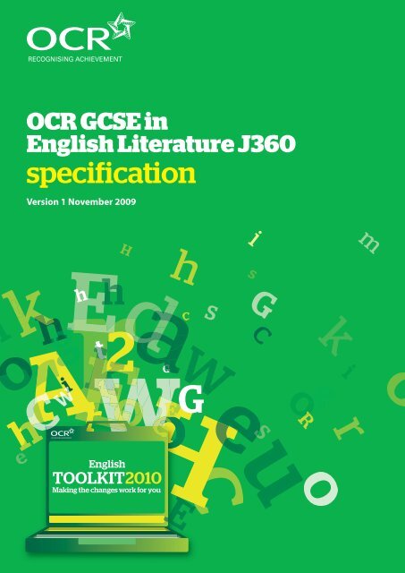 OCR GCSE in English Literature J360