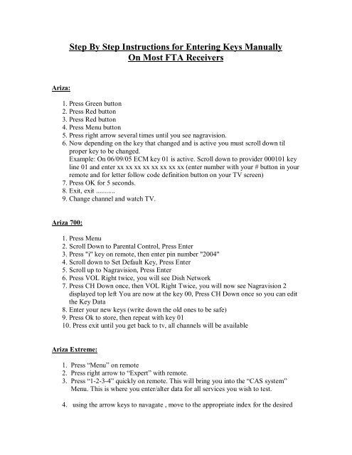 Step By Step Instructions for Entering Keys Manually - eCoustics.com