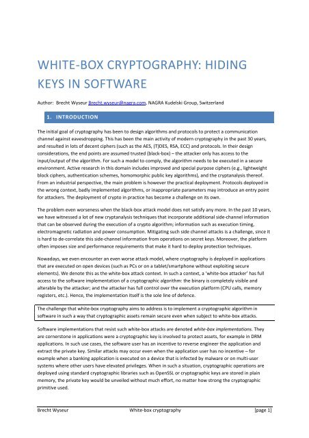 MISC white-box cryptography