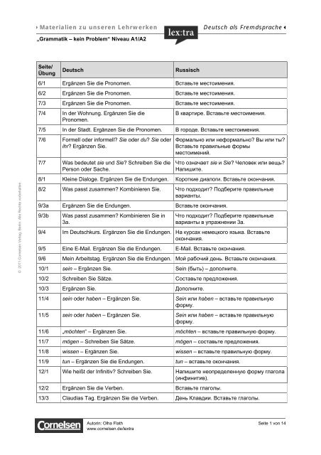 Materialien zu unseren Lehrwerken Deutsch als Fremdsprache