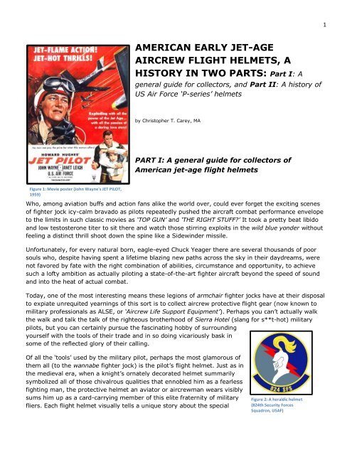 American early jet-age aircrew flight helmets, a - Lanset.com