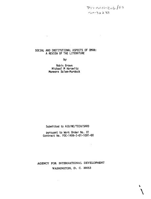 SOCIAL AND INSTITUTIONAL ASPECTS OF OMAN - (PDF, 101 mb ...