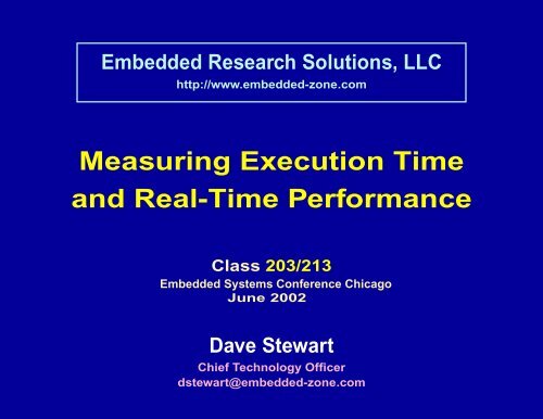 Measuring Execution Time And Real Time Performance Mesl