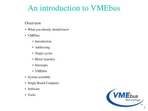An introduction to VMEbus - PEN Home Page