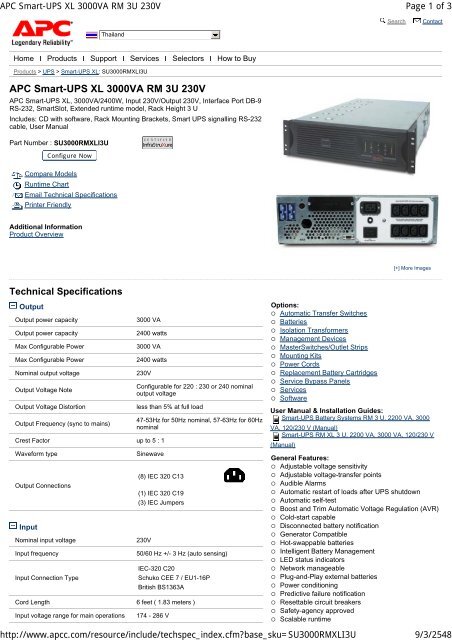 APC Smart-UPS XL 3000VA RM 3U 230V - G-net network solutions ...