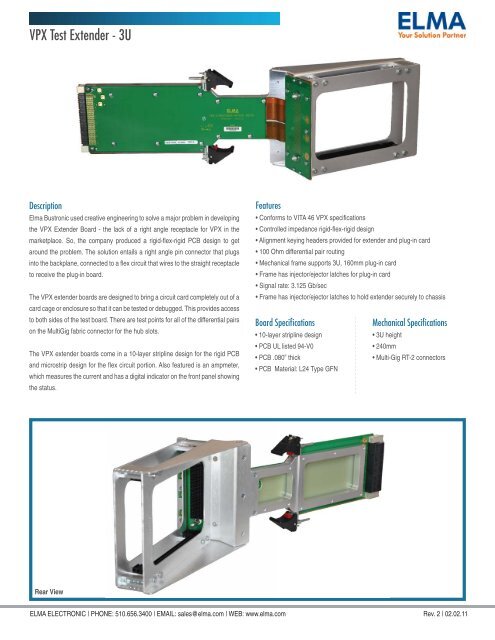 VPX Test Extender - 3U - Elma Electronic
